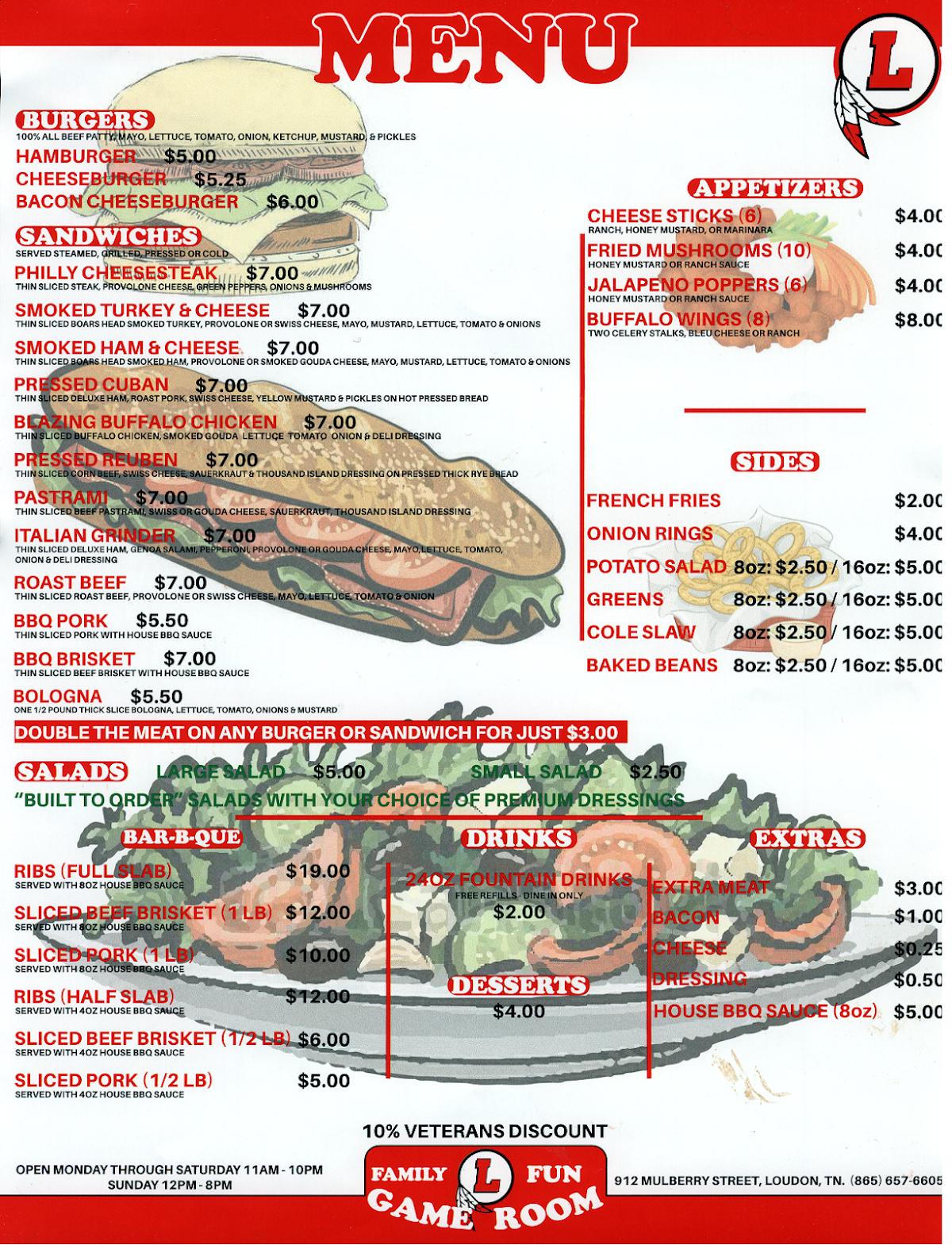 Menu at Jay's New York Pizza & Grill BBQ, Loudon