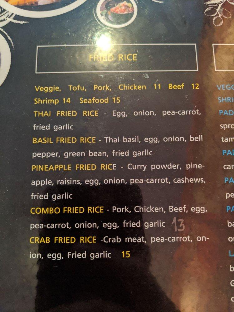 Menu at My Thai Maui restaurant, Kahului