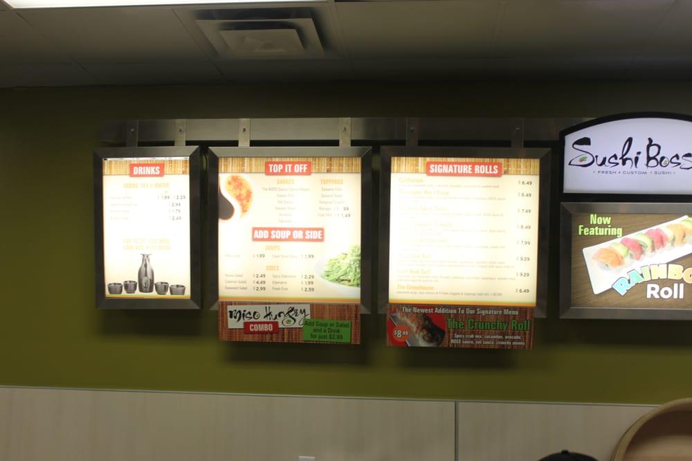 Menu at Sushi Boss restaurant, Indianapolis, 803 W 10th St