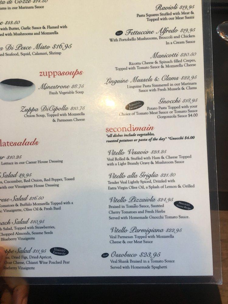 Menu at Vesuvio Ristorante pub & bar, Brampton