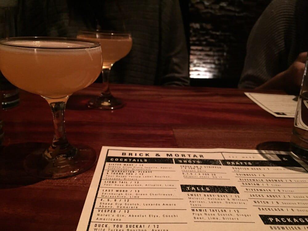 Menu at Brick & Mortar pub & bar, Cambridge, 567 Massachusetts Ave
