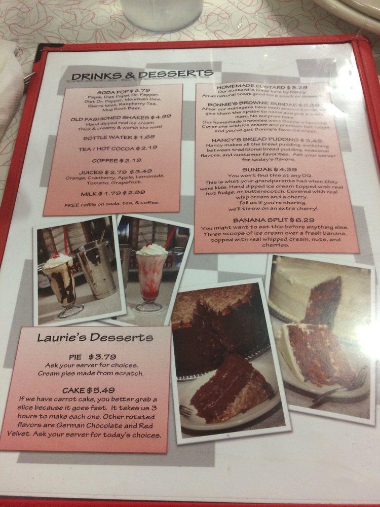 Menu at Chase's Diner desserts, Chandler