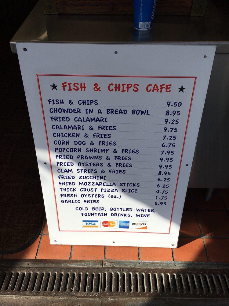 Menu at Fish & Chips Cafe, Monterey