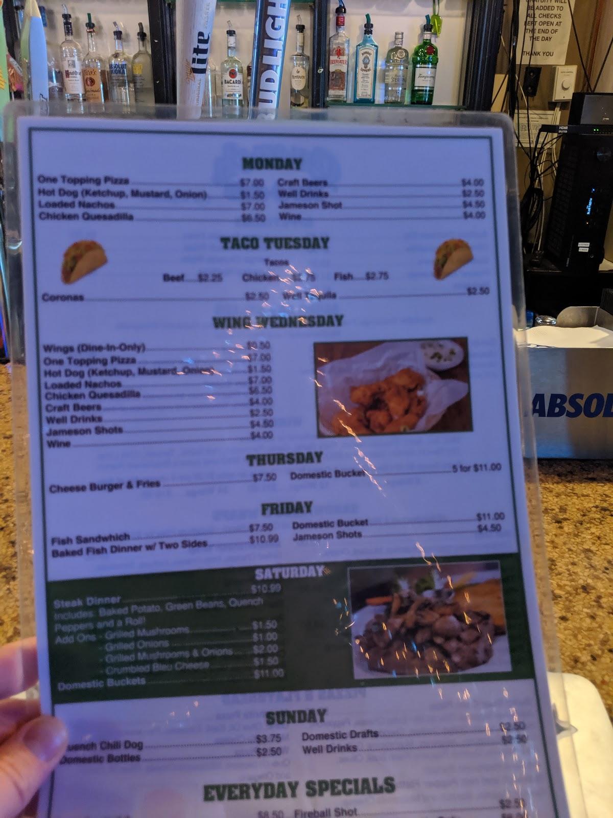 Menu at Quench Bar & Grill, Boardman