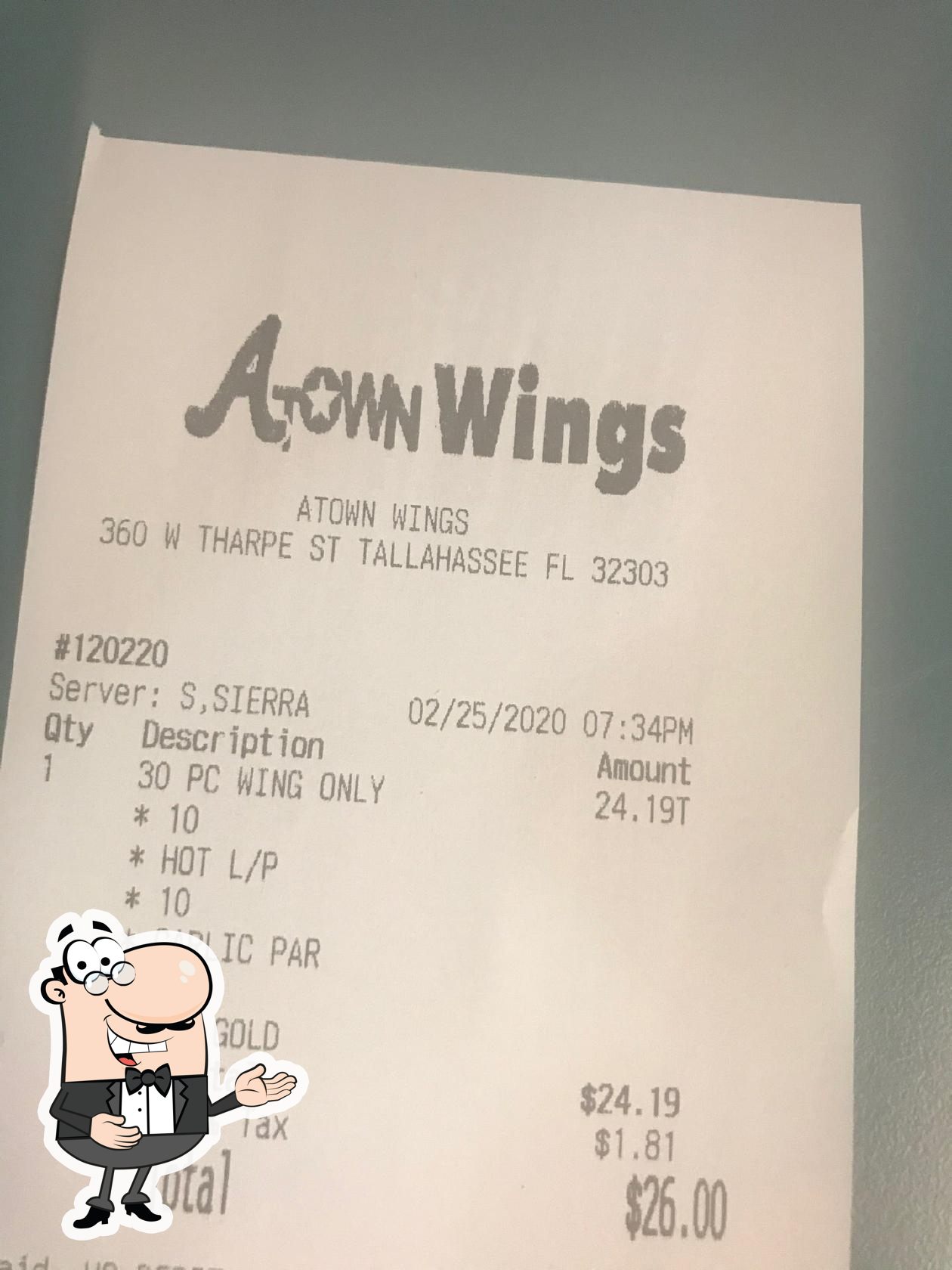 A Town Wings, Tallahassee - Restaurant menu, prices and reviews