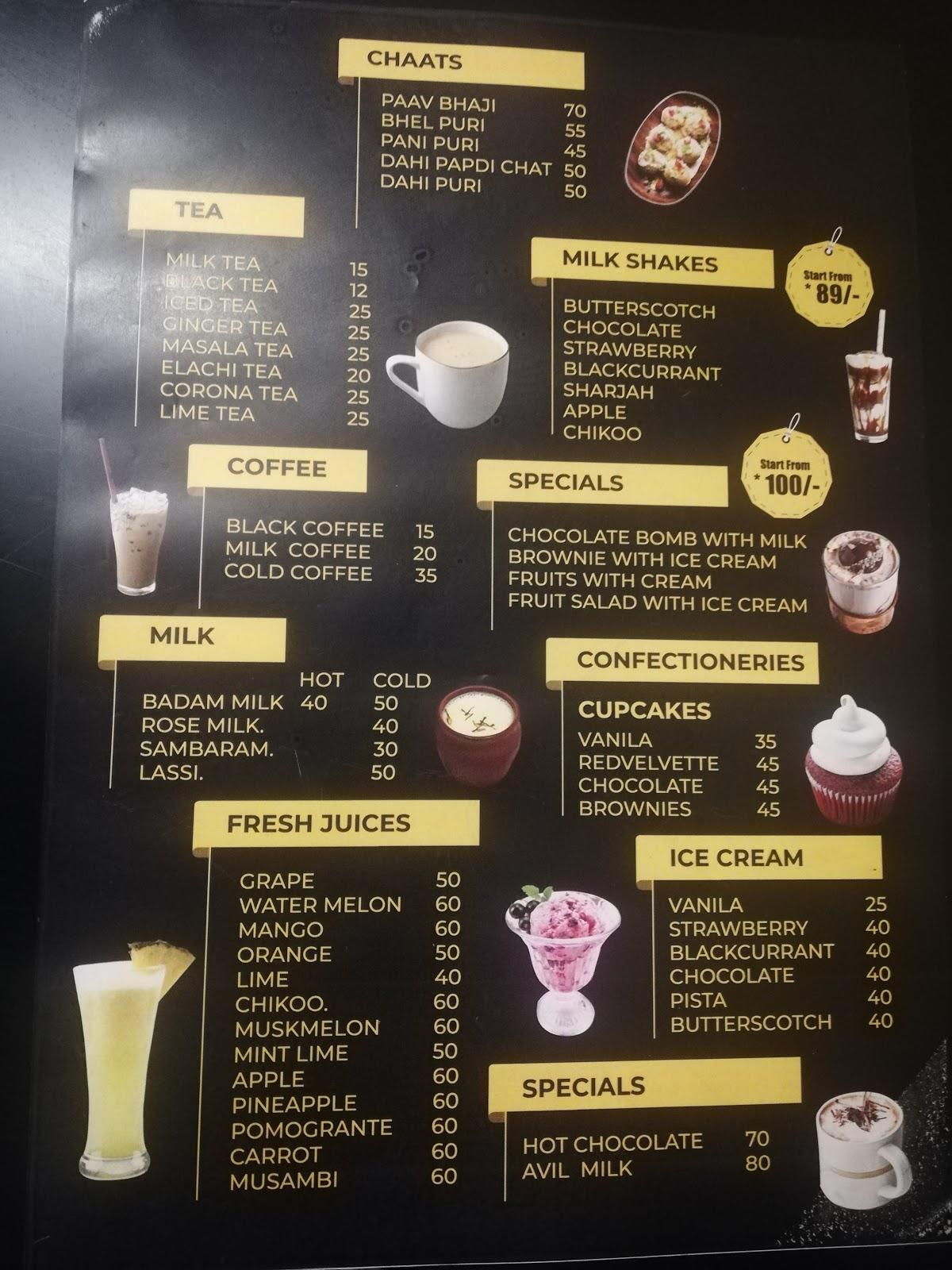 Menu at 360 Degree Cafe, Ottapalam