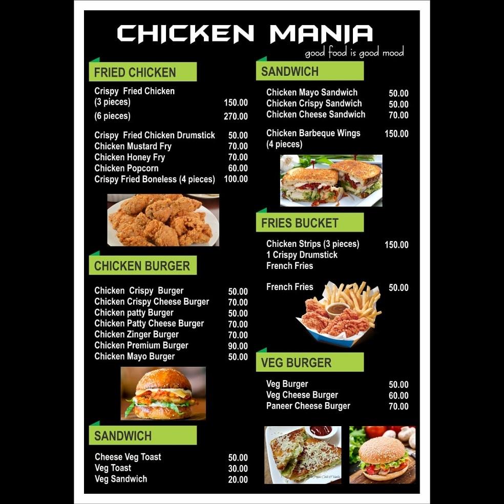 Menu at Chicken Mania, Ratnagiri
