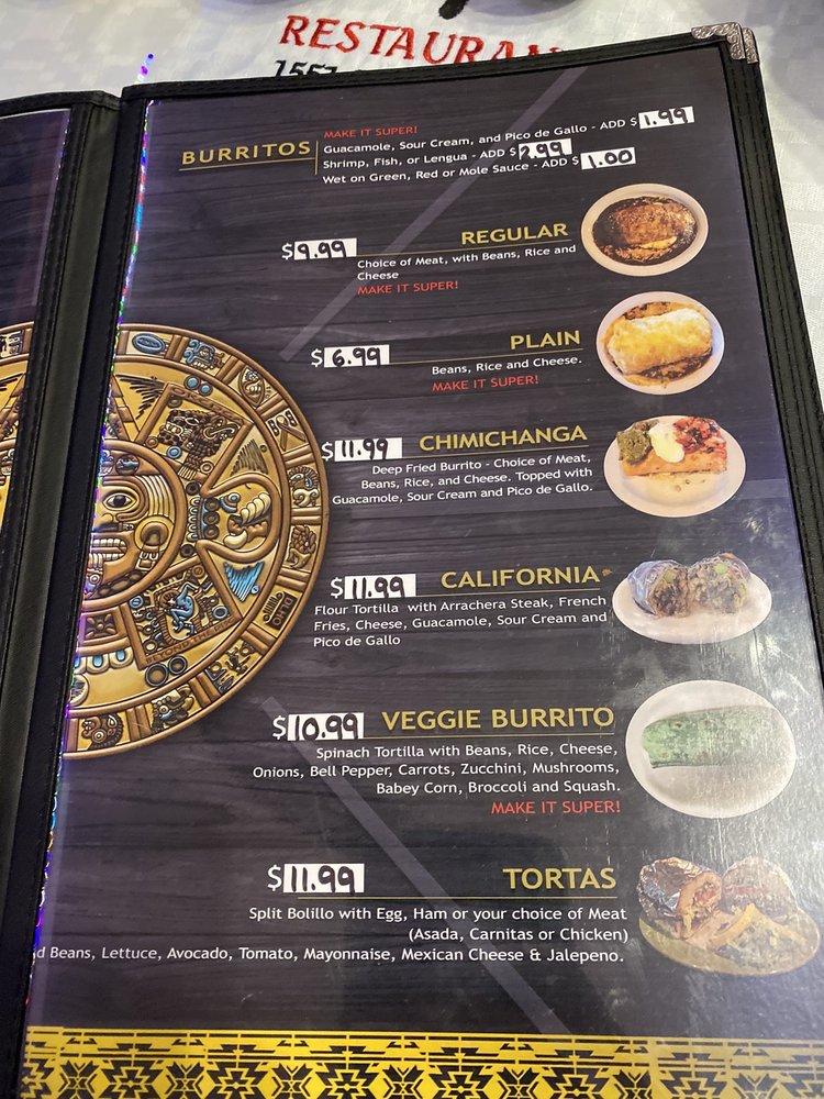 Menu at El Chicano Restaurant, Willits, S Main St