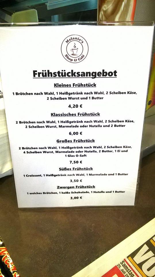 Menu at Melanie’s Shop&Cafe, Löningen