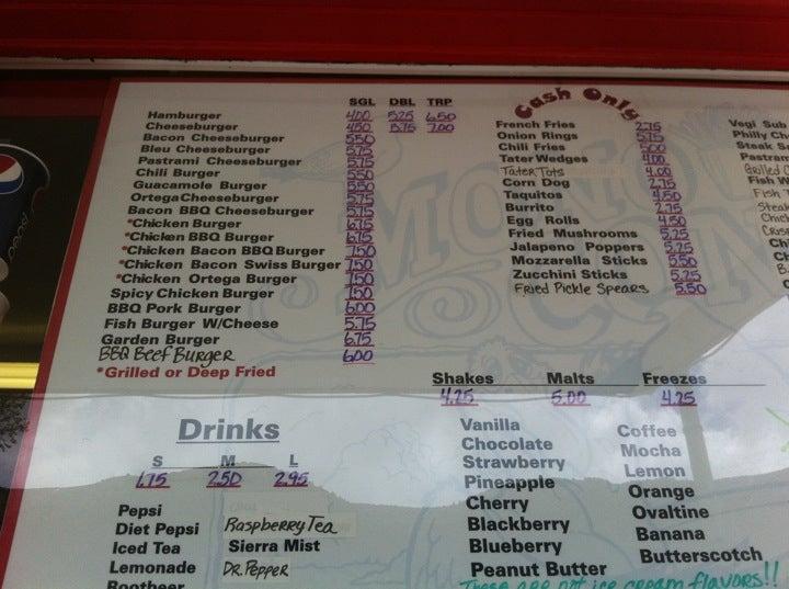 Menu at Mono Cone fast food, Lee Vining