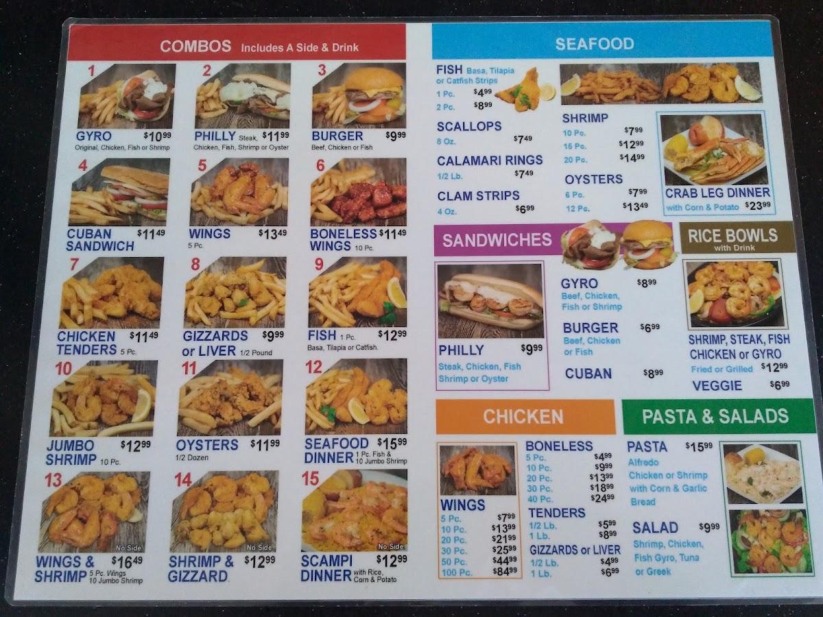 Menu at Sam's Seafood & Chicken restaurant, Leesburg