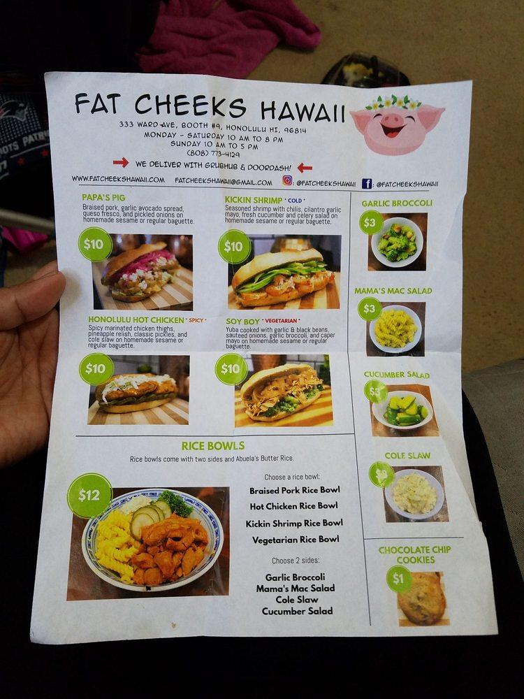 Menu at Fat Cheeks restaurant, Honolulu