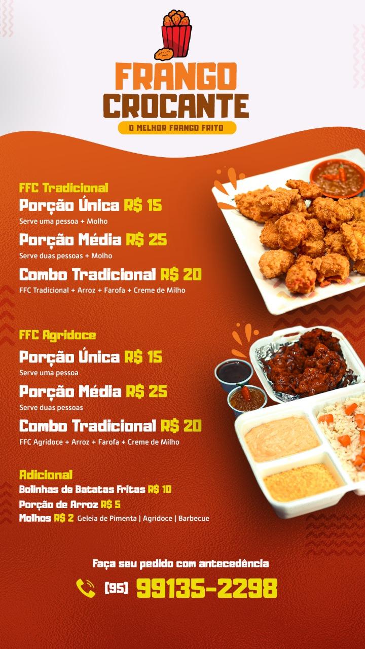 Menu at Frango Frito Crocante restaurant, Boa Vista