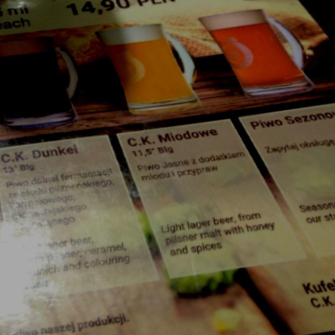 Menu at C.K. Browar Bar & Restaurant Est. 1996, Kraków