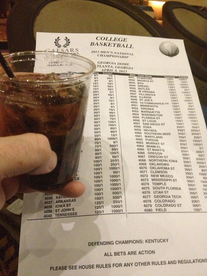 Menu at Alto Bar at Caesars Palace, Las Vegas