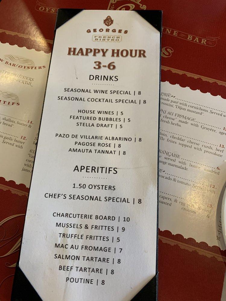 Menu at Georges French Bistro restaurant, Wichita