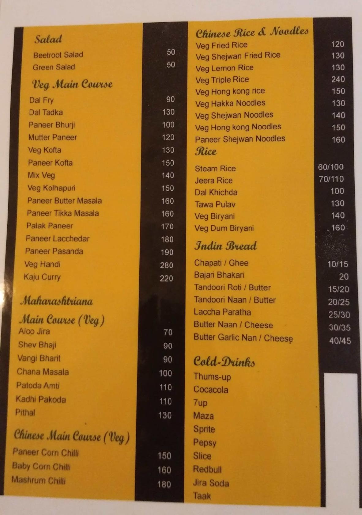 Menu at Hot Plates Family Restaurant, Nashik