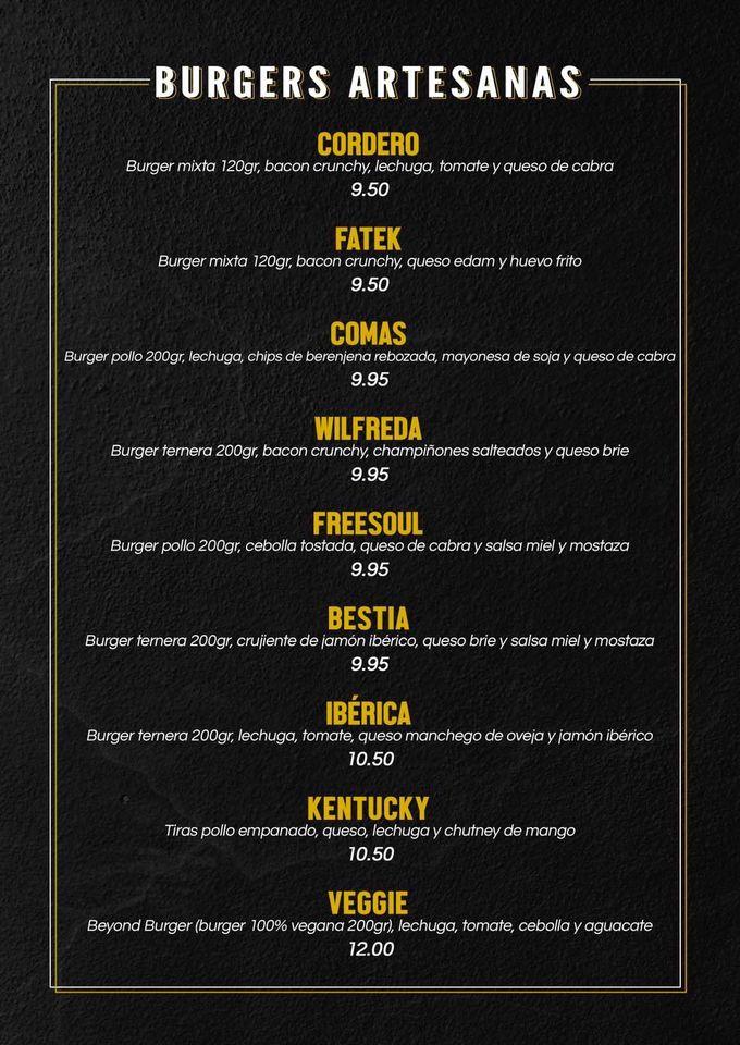 Menu at Kafka Cafè Mataró pub & bar, Mataró