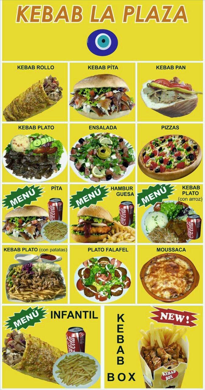 Carta del restaurante Kebab La Plaza, Torre-Pacheco