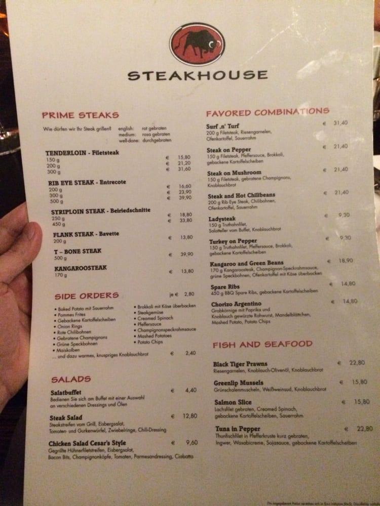 Speisekarte von STEAKHOUSE, Linz