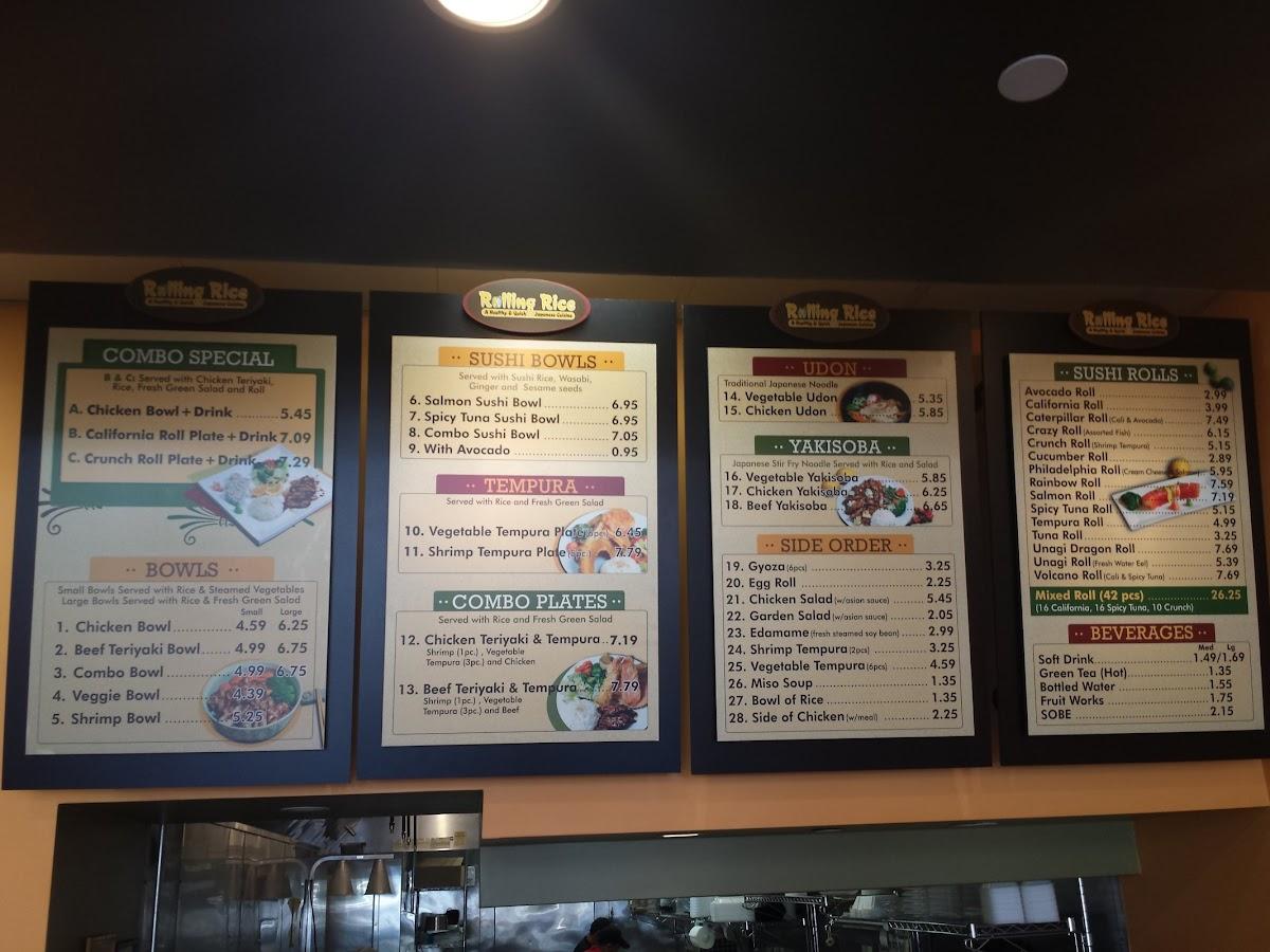 Menu at Rolling Rice restaurant, Rosemead