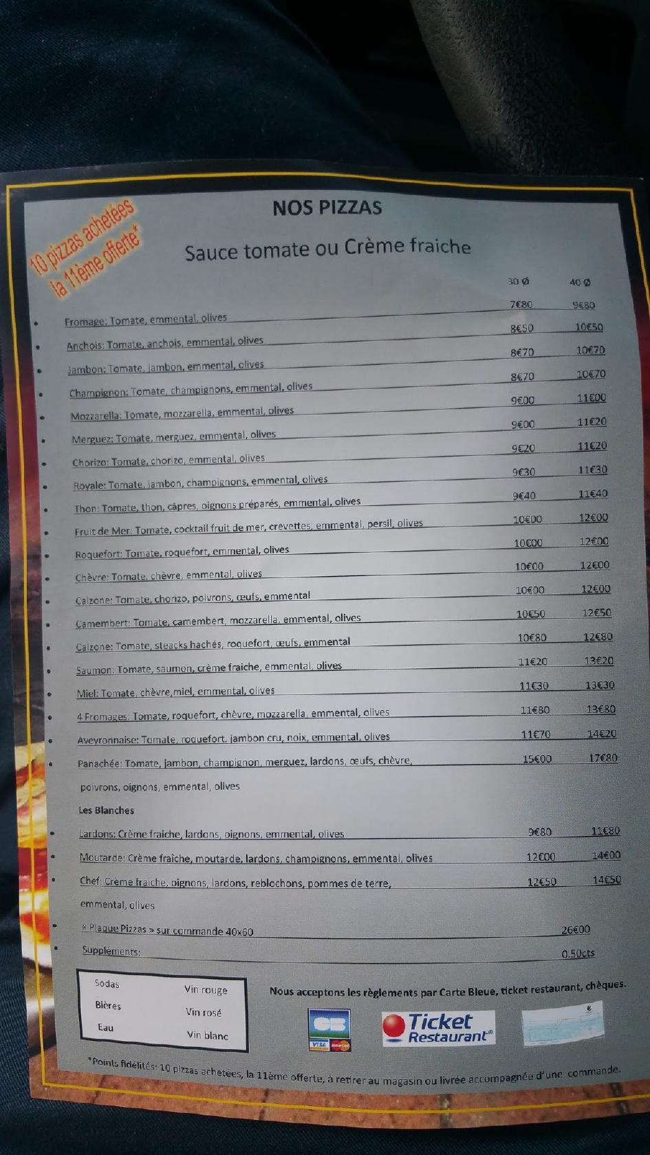 Menu au Chez Fifi Et Jacques restaurant, Lignan-sur-Orb