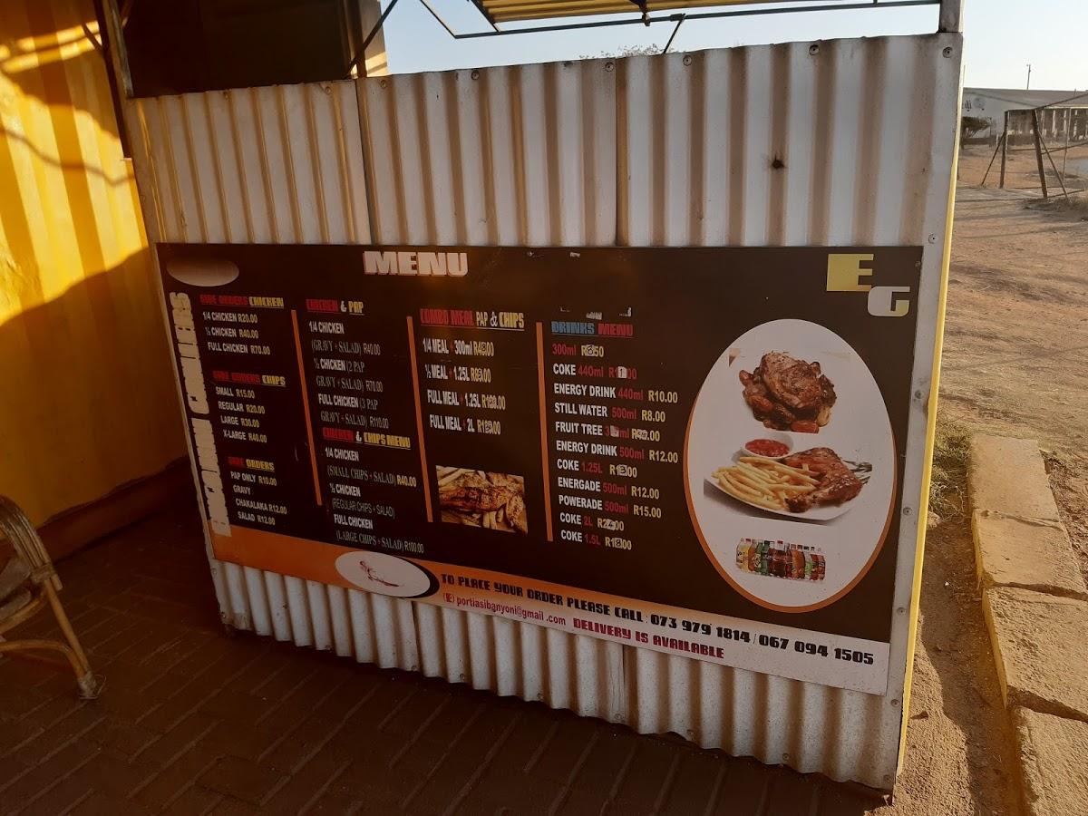 Menu at Engojini Grillers restaurant, Benoni