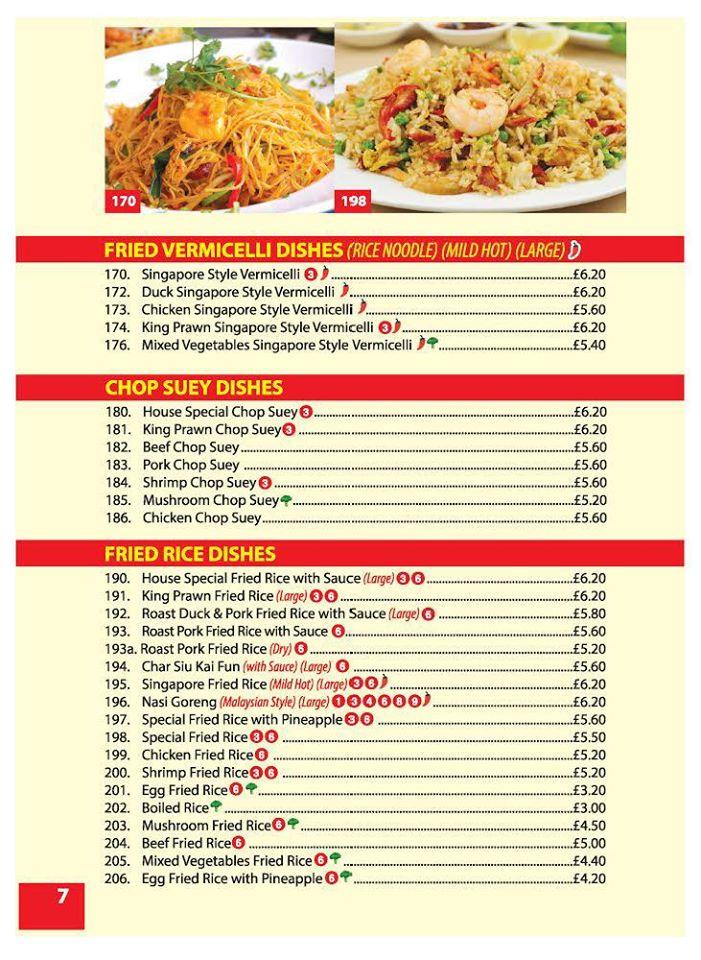 Menu at Golden Dragon fast food, Felixstowe, 3 Granville Rd