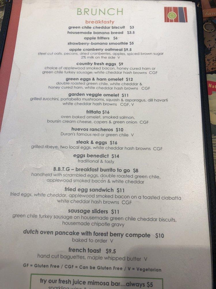 Menu at Slate Street Cafe, Albuquerque, 515 Slate Ave NW
