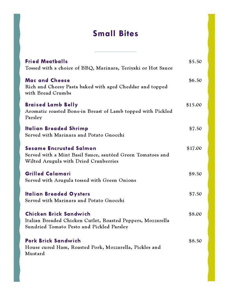 Menu at Main 101 Grill and Bar, La Porte