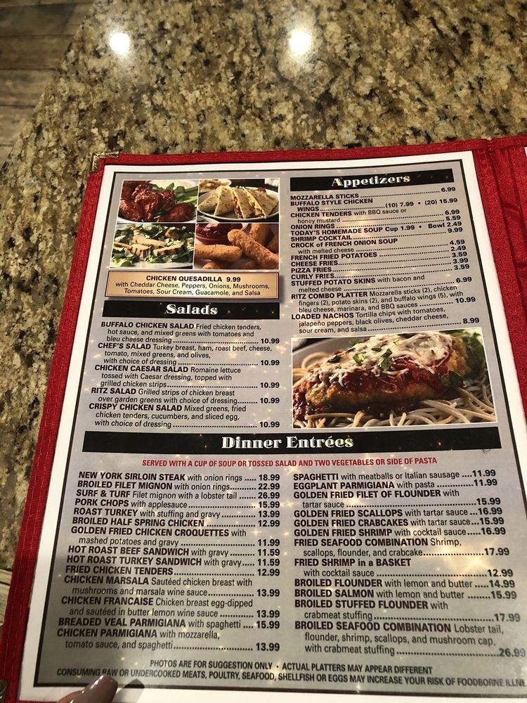 Menu at RITZ Diner restaurant, Philadelphia