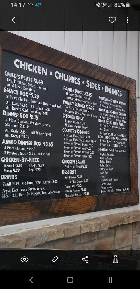 Menu at Roy's Fried Chicken restaurant, Coweta, OK-51