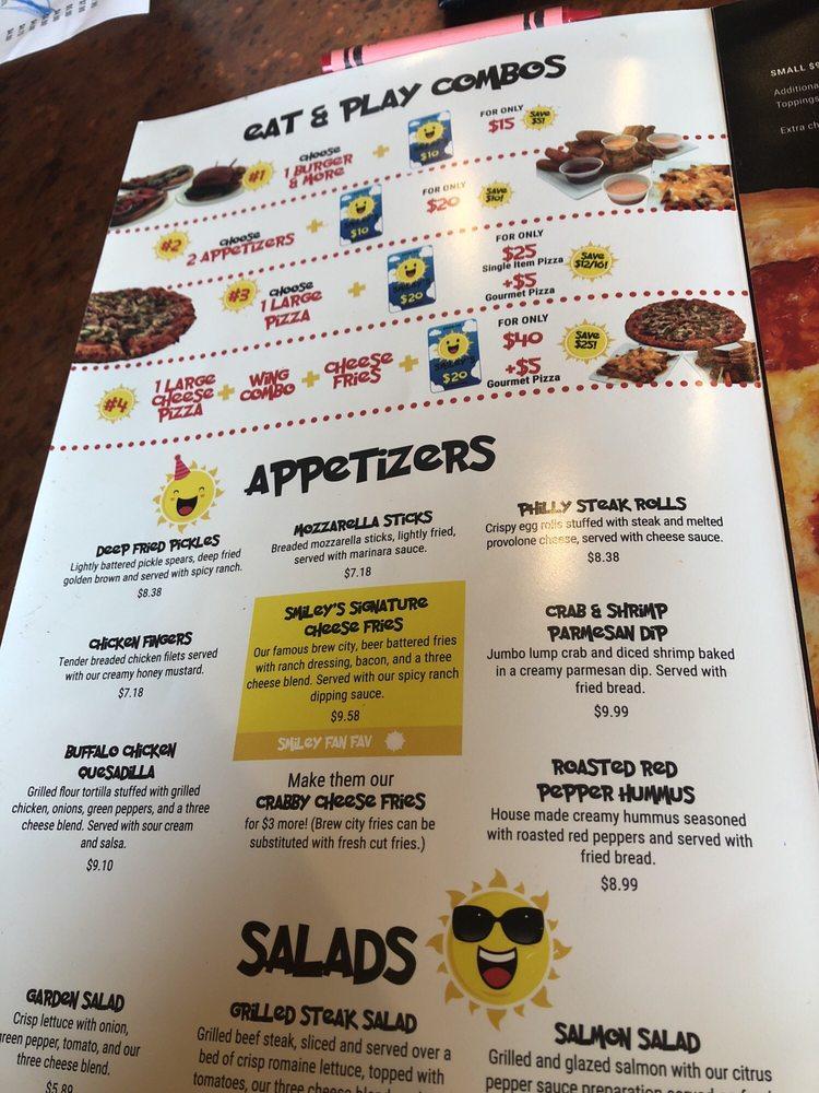Menu at Smileys pizzeria, McHenry, 72 Fort Dr