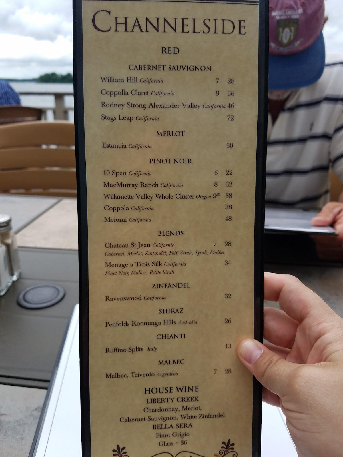 Menu at The Channelside pub & bar, Clayton