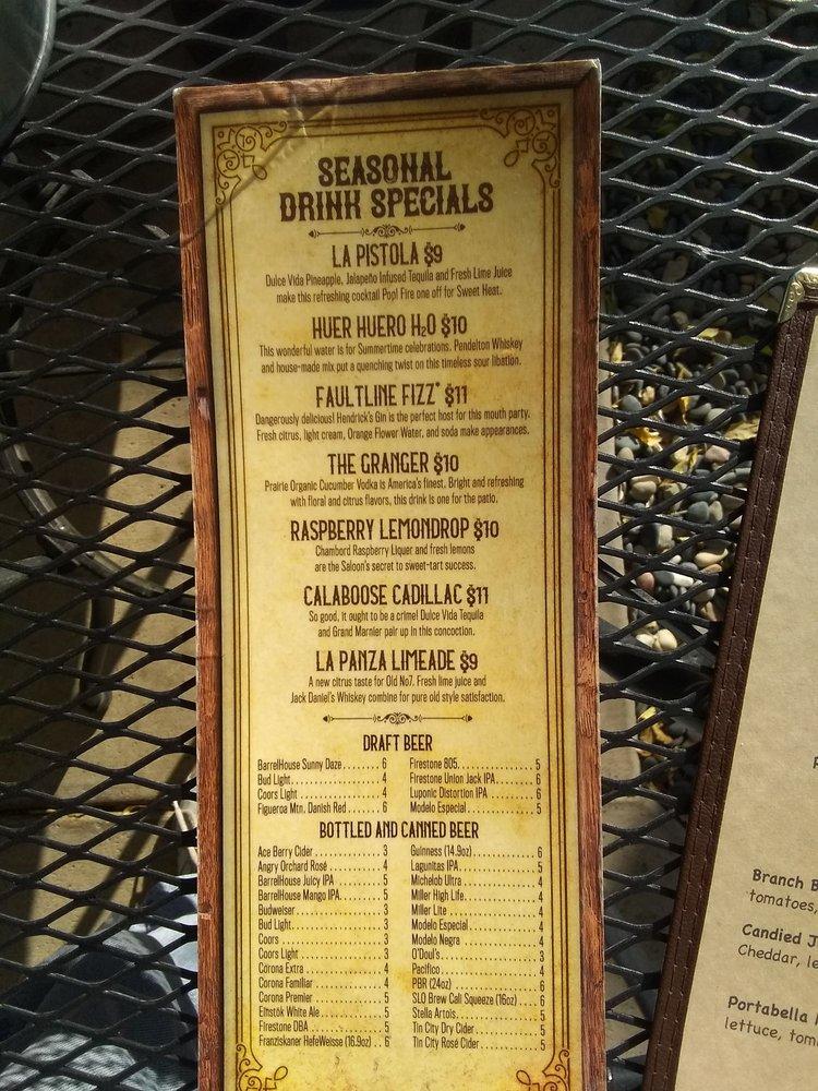 Menu at Longbranch Saloon pub & bar, Creston