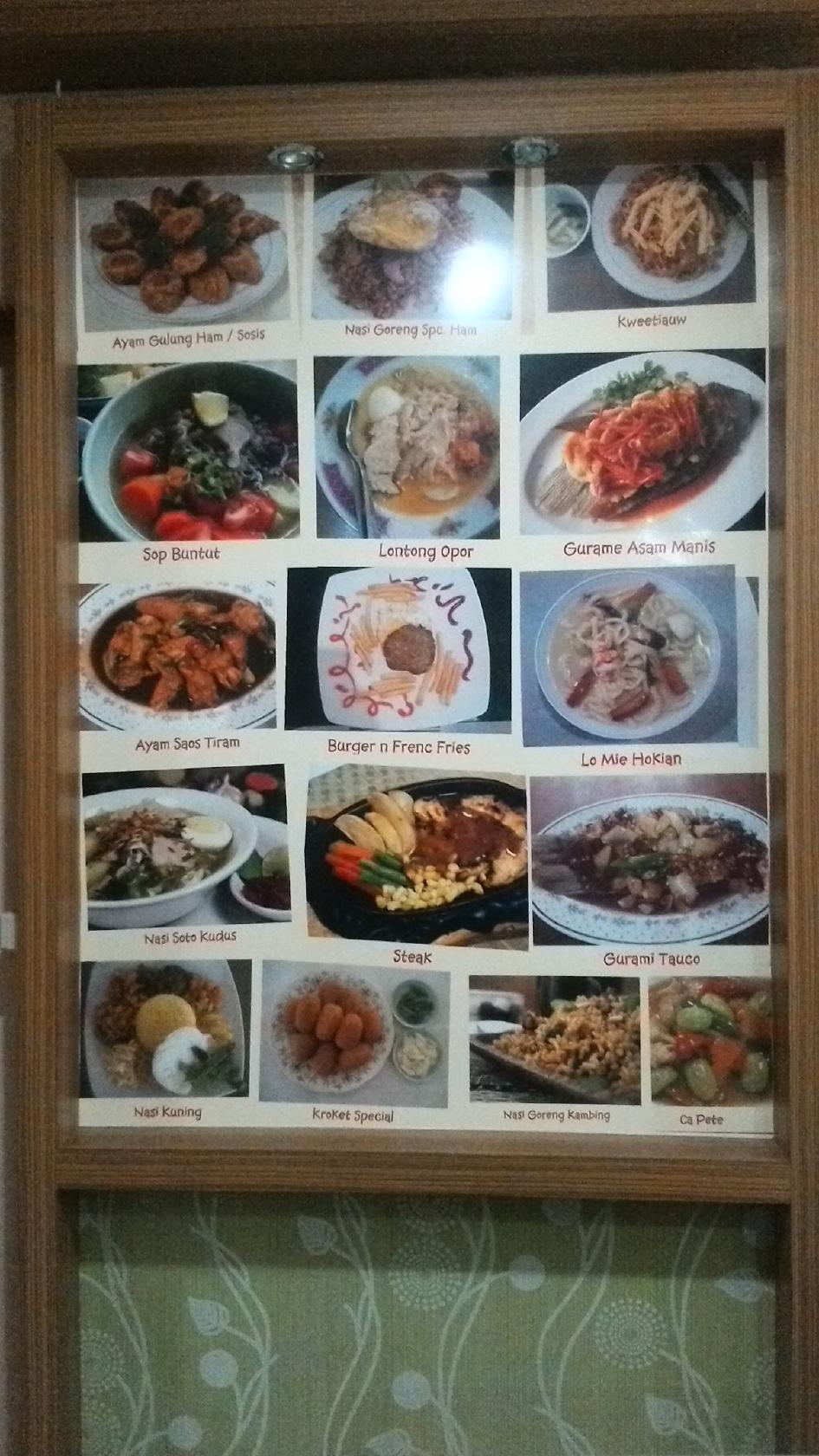 Menu at Pondok Es Buah restaurant, Semarang
