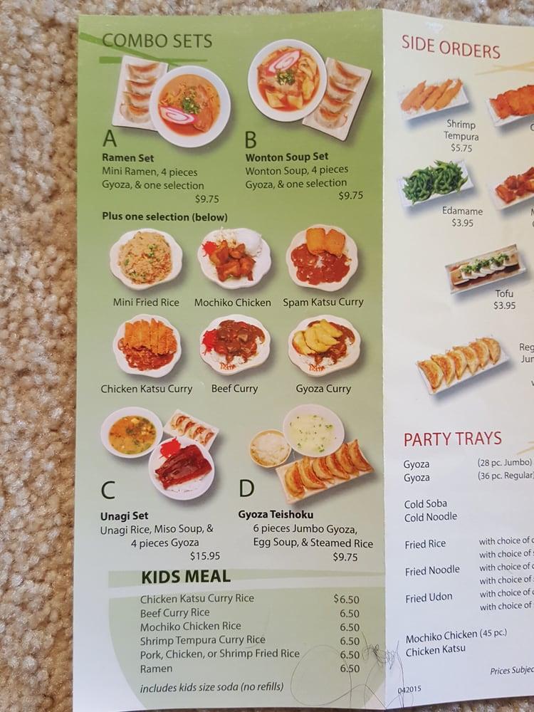 Menu at Ramen Ya restaurant, Ewa Beach, 91-1401Fort