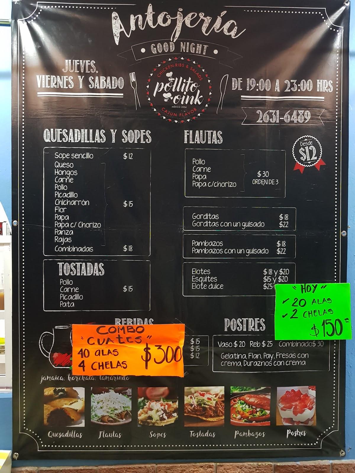 Menu at El Pollito Oink restaurant, Ciudad López Mateos