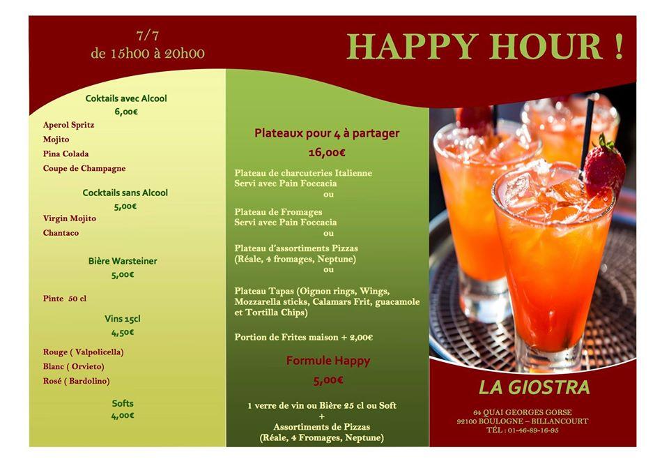 Menu at La Giostra pizzeria, Boulogne-Billancourt