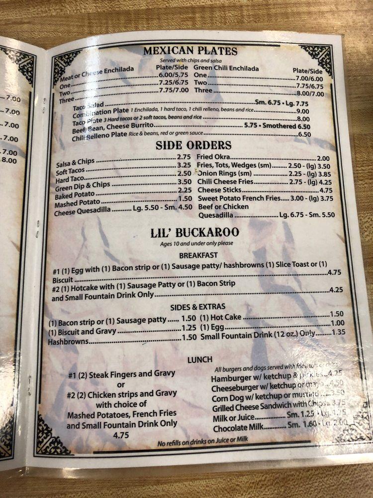 Menu at Mom's Cafe, Clovis