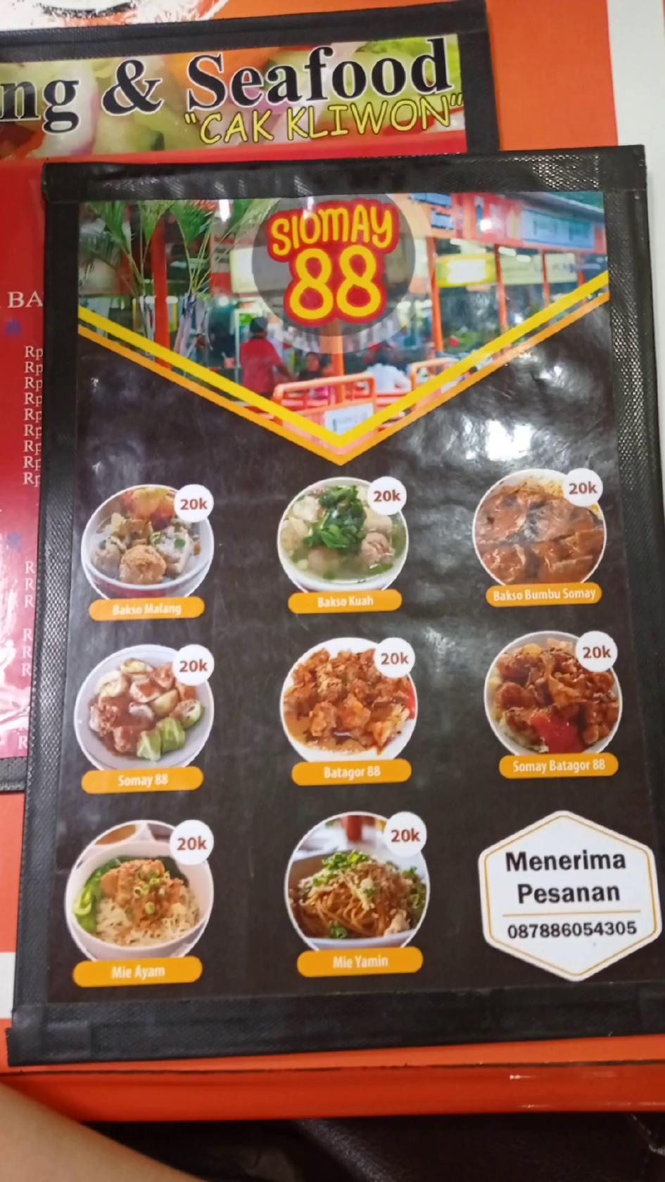 Menu at Siomay Batagor 88 restaurant, Jakarta