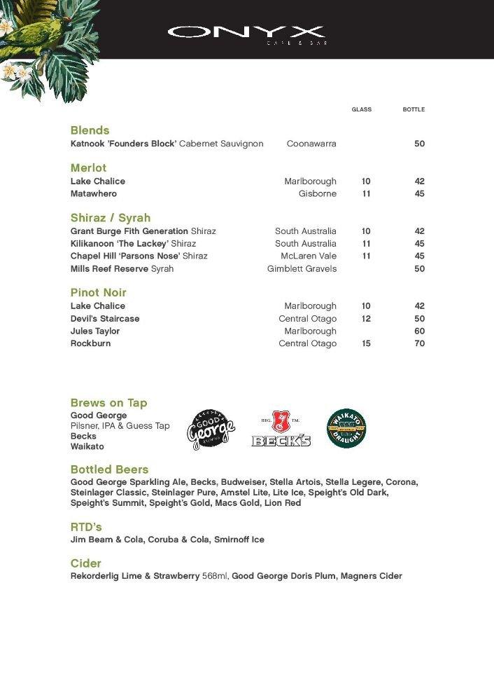 Menu at Onyx Cambridge pizzeria, Cambridge