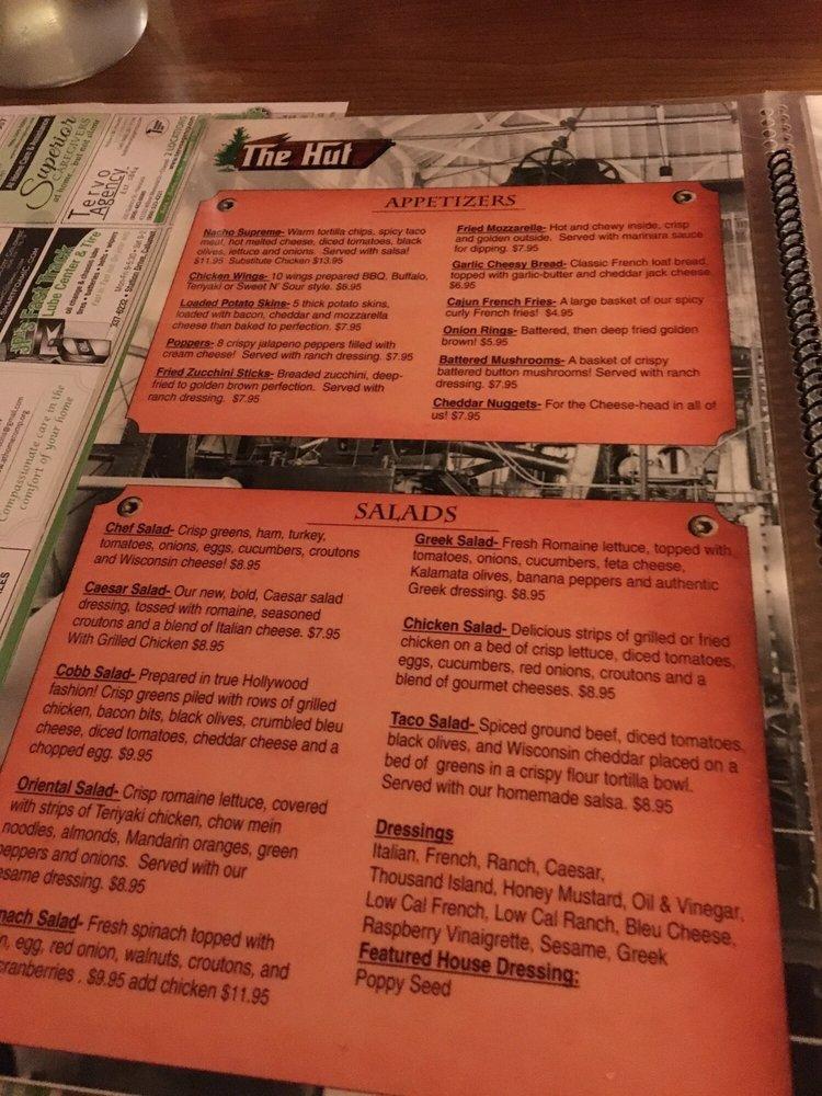 Menu at The Hut Restaurant, Calumet Township, Wolverine St #41