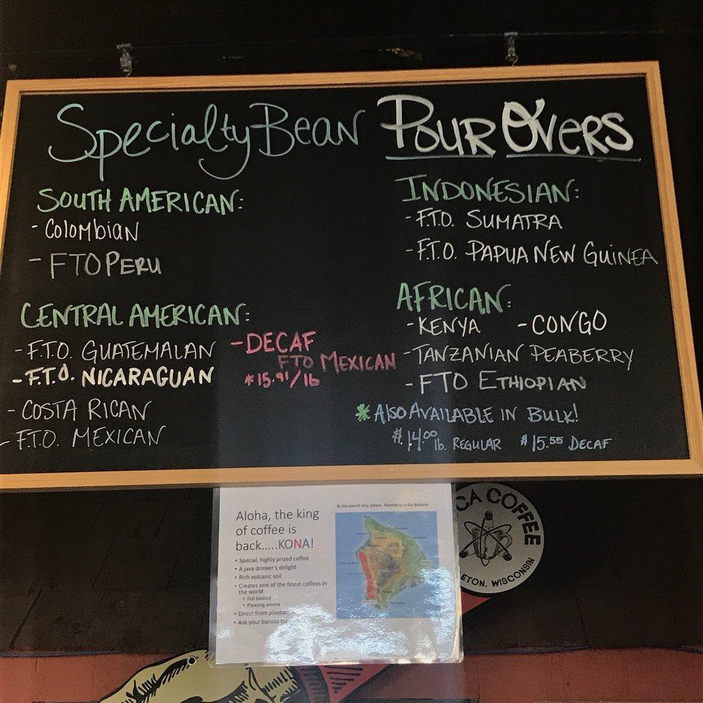 Menu at ACOCA Cafe and Roastery, Appleton