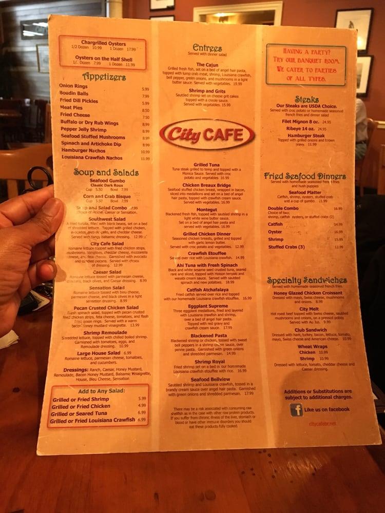 Menu at City Cafe, Baton Rouge, 4710 O'Neal Ln # 113