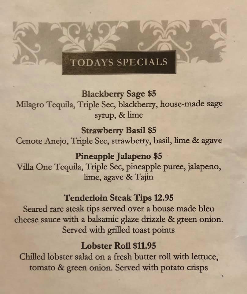 Menu at Kelly's Half Shell Pub, Crystal River