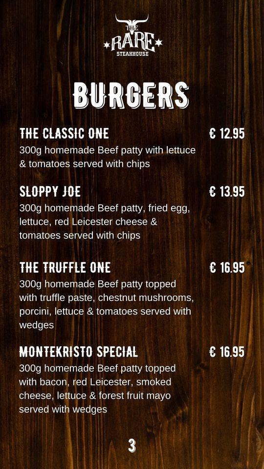 Menu at Rare - Pub and Grill, Luqa