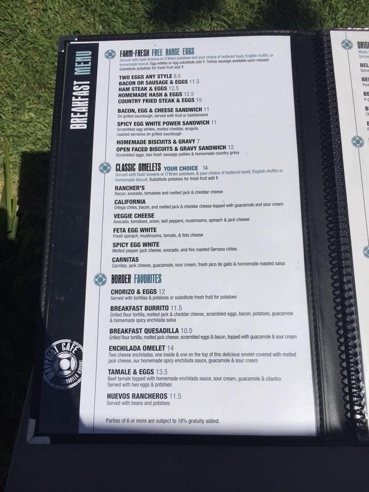 Menu at Waypoint Café Camarillo Airport cafe, Camarillo