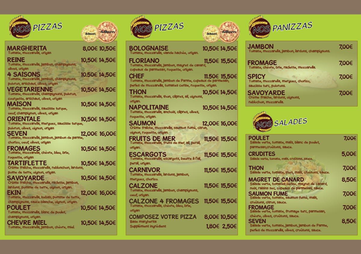 Menu au Ekin | Pizzeria | Thierville-sur-Meuse | Verdun, Thierville-sur ...