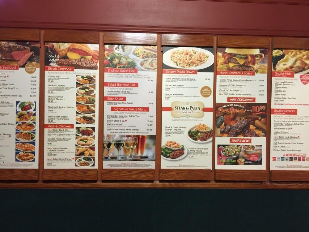 Menu at Sizzler steakhouse, Bakersfield, 900 Real Rd